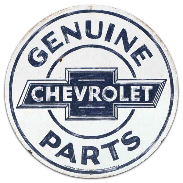 Chevrolet Genuine Parts Round Metal Sign | Open Road Brands | Shop-ORB