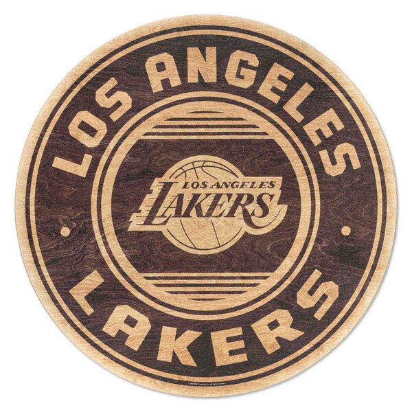 Los Angeles Lakers Logo Round Natural Wood Wall Decor | Open Road ...