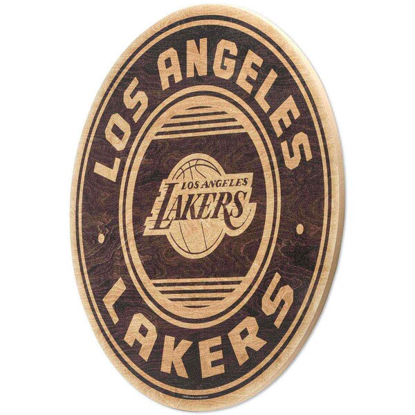 Los Angeles Lakers Logo Round Natural Wood Wall Decor | Open Road ...