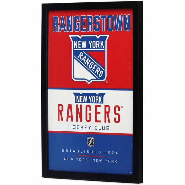New York Rangers Team Spirit Framed Wood Wall Decor | Open Road Brands ...