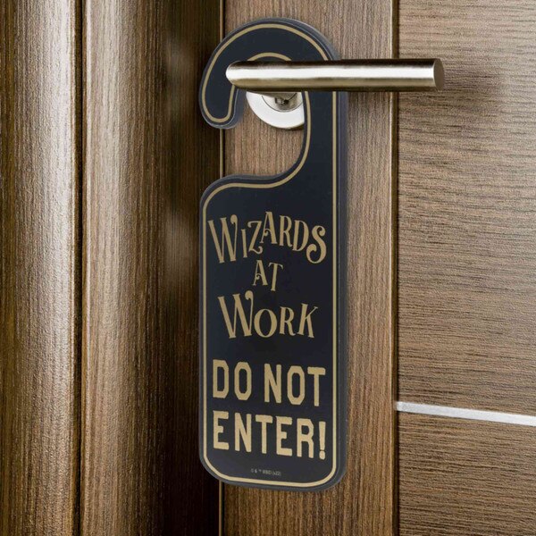 Warner Brothers Wizards at Work & Hogwarts Welcome Wood Door Hanger ...