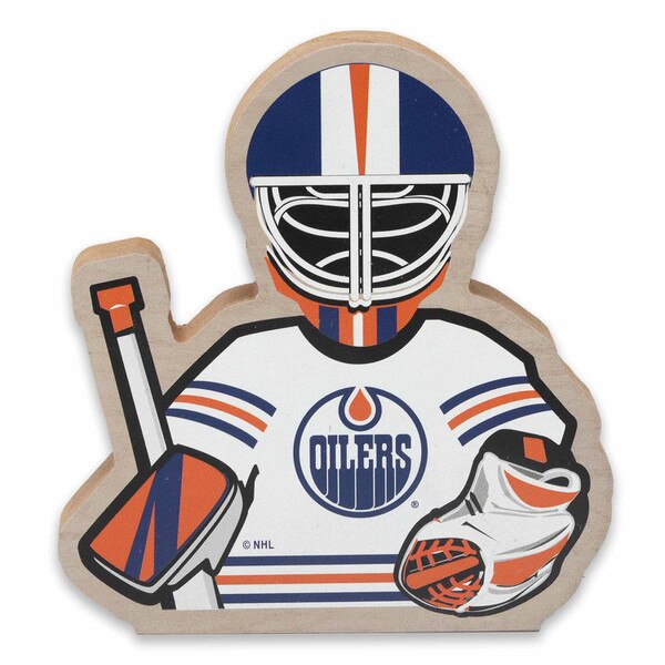 Edmonton Oilers Goalie Chunky Wood Decor | Open Road Brands | Shop-ORB