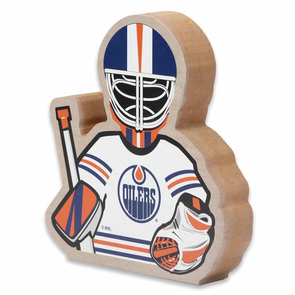 Edmonton Oilers Goalie Chunky Wood Decor | Open Road Brands | Shop-ORB
