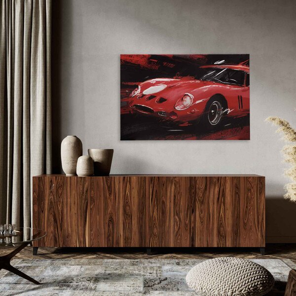 Red Classic European Sports Car Canvas Wall Decor | Open Road Brands ...