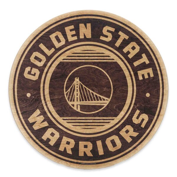 Golden State Warriors Logo Round Natural Wood Wall Decor | Open Road ...
