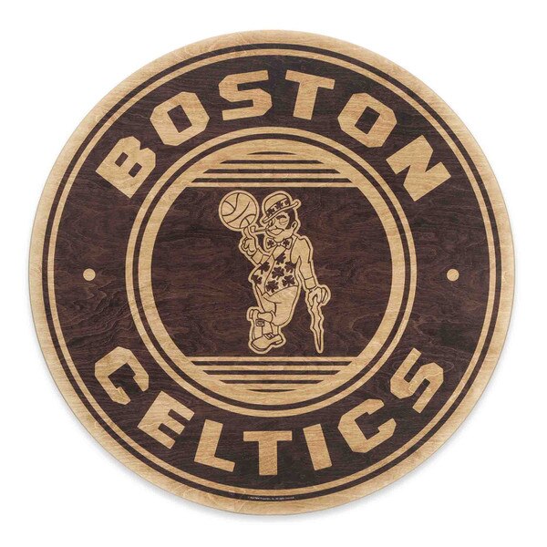 Boston Celtics Logo Round Natural Wood Wall Decor | Open Road Brands ...