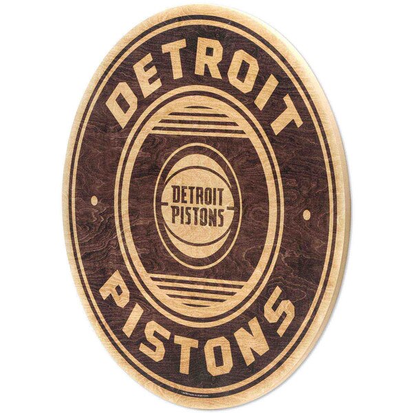 Detroit Pistons Logo Round Natural Wood Wall Decor | Open Road Brands ...