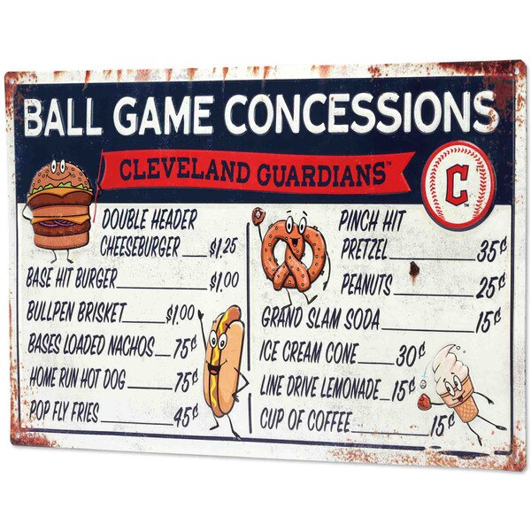 Cleveland Guardians Concessions Metal Sign | Open Road Brands | Shop-ORB