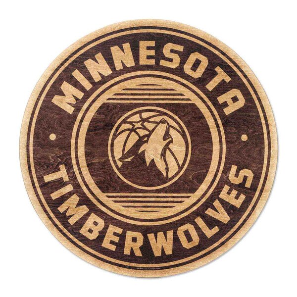 Minnesota Timberwolves Logo Round Natural Wood Wall Decor | Open Road ...