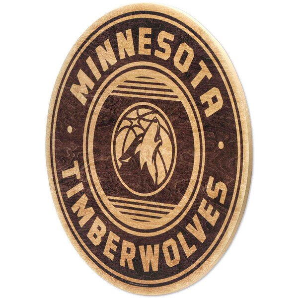 Minnesota Timberwolves Logo Round Natural Wood Wall Decor | Open Road ...