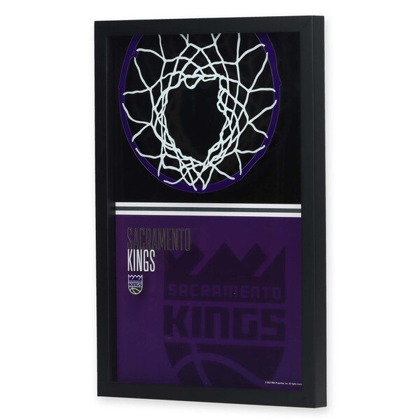 Sacramento Kings Basketball Hoop Color Block Printed Glass Wall Decor ...