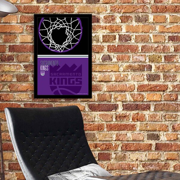 Sacramento Kings Basketball Hoop Color Block Printed Glass Wall Decor ...
