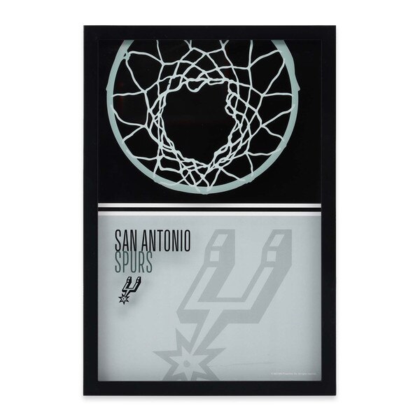 San Antonio Spurs Basketball Hoop Color Block Printed Glass Wall Decor ...