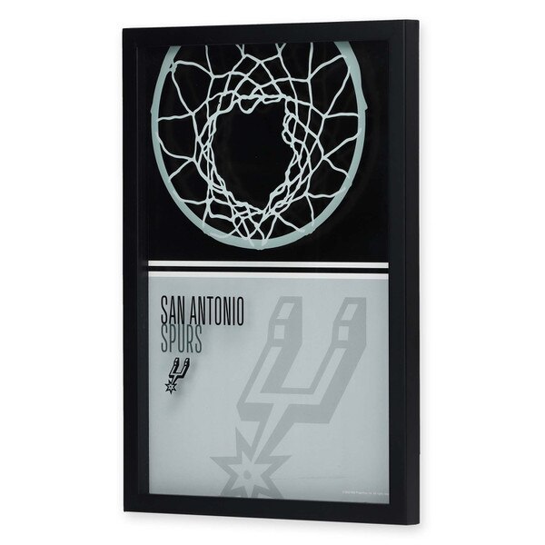 San Antonio Spurs Basketball Hoop Color Block Printed Glass Wall Decor ...