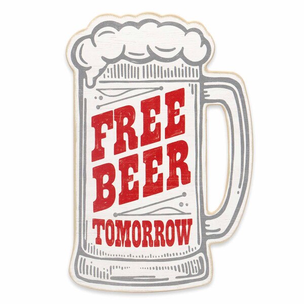 Free Beer Tomorrow Beer Mug Wood Wall Decor | Open Road Brands | Shop-ORB