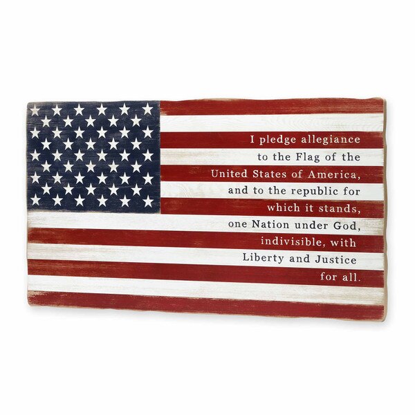 American Flag Pledge of Allegiance Wood Wall Decor | Open Road Brands ...