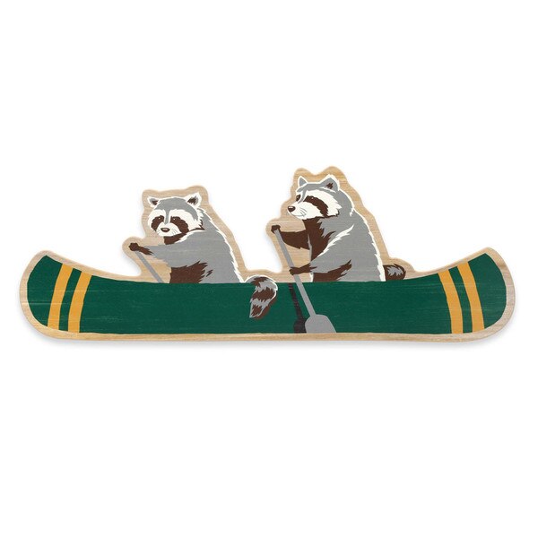Raccoons in Canoe Wood Wall Decor | Open Road Brands | Shop-ORB