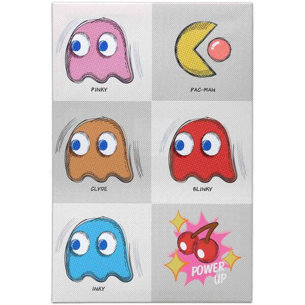 Bandai Namco Pac-Man Character Collage Canvas Wall Decor | Open Road ...