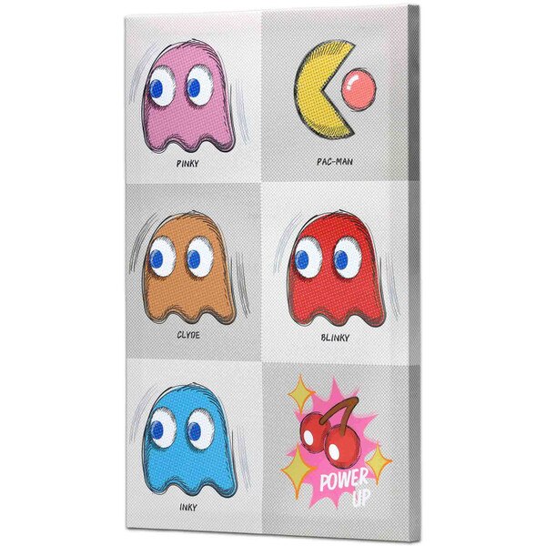 Bandai Namco Pac-Man Character Collage Canvas Wall Decor | Open Road ...