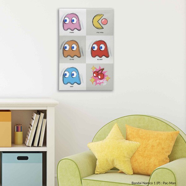 Bandai Namco Pac-Man Character Collage Canvas Wall Decor | Open Road ...