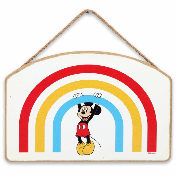 Disney Mickey Mouse Rainbow Hanging Wood Wall Decor | Open Road Brands ...