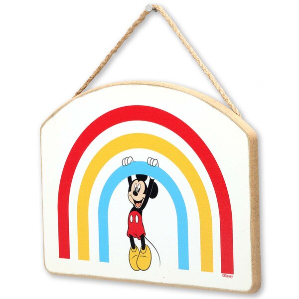 Disney Mickey Mouse Rainbow Hanging Wood Wall Decor | Open Road Brands ...