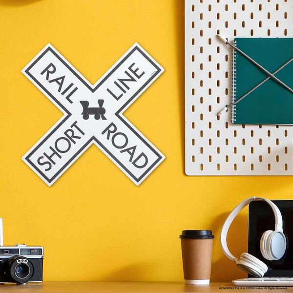 Hasbro Monopoly Short Line Railroad Crossing Metal Sign | Open Road ...