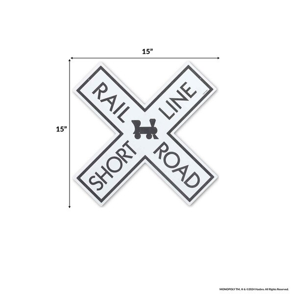 Hasbro Monopoly Short Line Railroad Crossing Metal Sign | Open Road ...