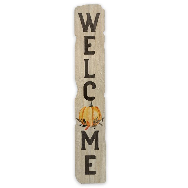 Welcome Fall Pumpkin Vertical Porch Leaner Wood Wall Decor | Open Road ...