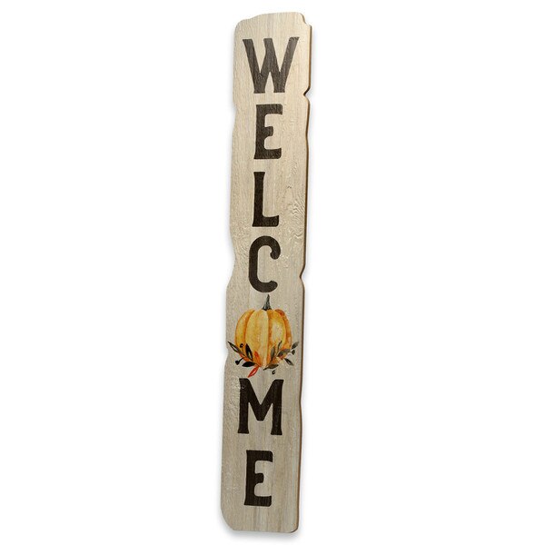 Welcome Fall Pumpkin Vertical Porch Leaner Wood Wall Decor | Open Road ...