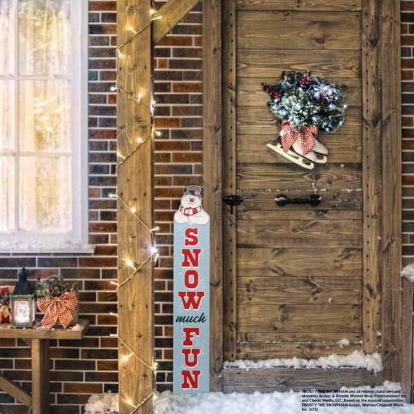 Frosty the Snowman Snow Much Fun Winter Vertical Porch Leaner Wood Wall ...
