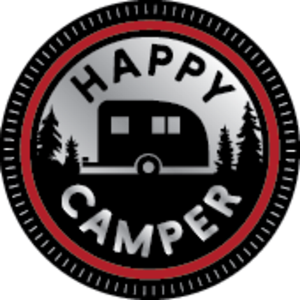 Happy Camper Adhesive Metal Car Emblem | Open Road Brands | Shop-ORB