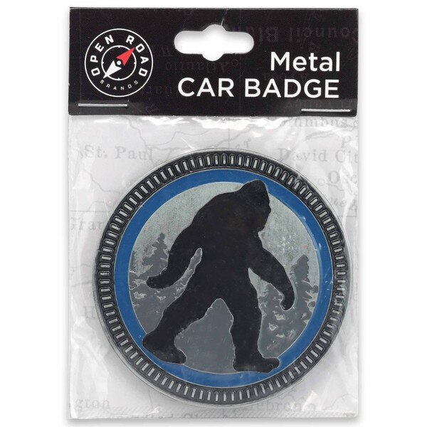 Sasquatch Silhouette Adhesive Metal Car Emblem | Open Road Brands ...