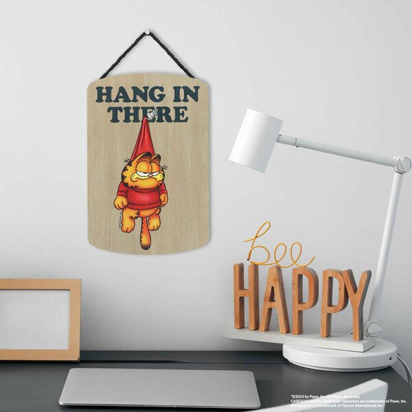 Viacom Media Garfield Hang In There Hanging Wood Wall Decor | Open Road ...