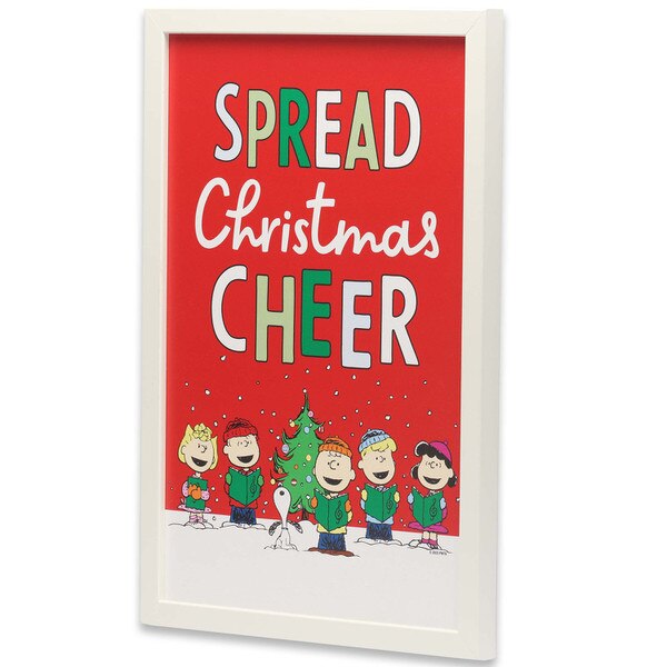 Peanuts Charlie Brown & Friends Spread Christmas Cheer Framed Wood Wall ...