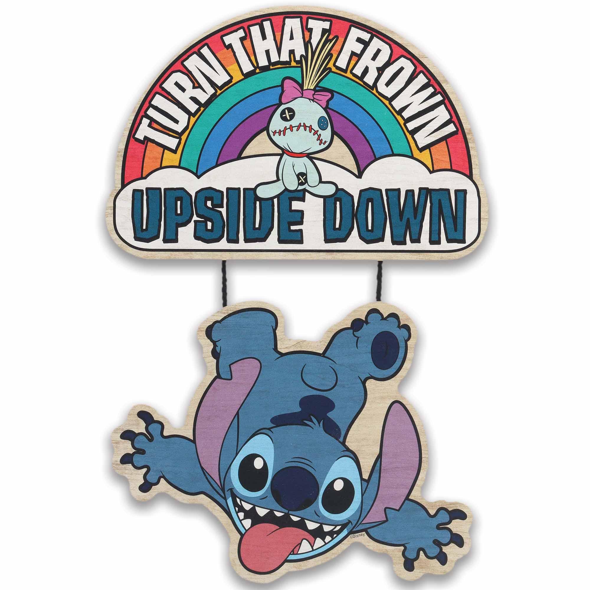 Disney Lilo & Stitch Turn That Frown Upside Down Linked Hanging Wood ...