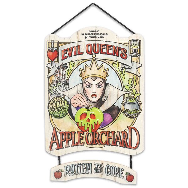Disney Snow White Evil Queen Apple Orchard Linked Hanging Wood Wall ...