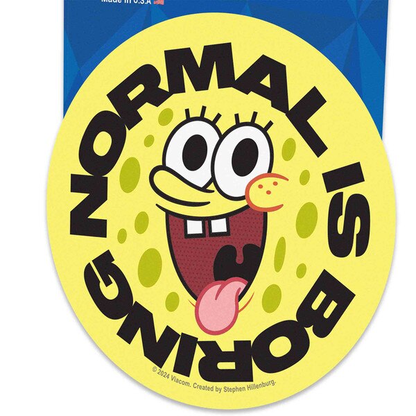 SpongeBob Normal Is Boring Adhesive Vinyl Decal | Open Road Brands ...