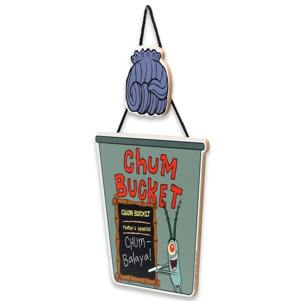 Viacom SpongeBob SquarePants Chum Bucket Plankton Hanging Wood Wall ...