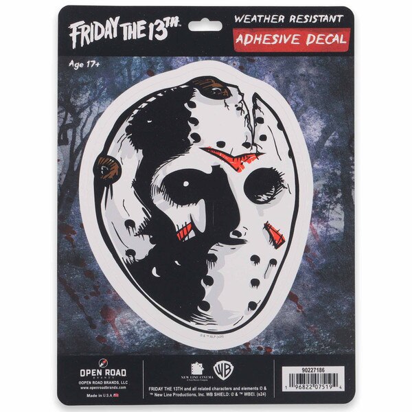 Warner Bros. Friday the 13th Jason Voorhees Mask Adhesive Decal | Open ...