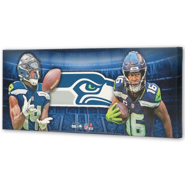Seattle Seahawks DK Metcalf & Tyler Lockett Stadium Lights Canvas Wall ...