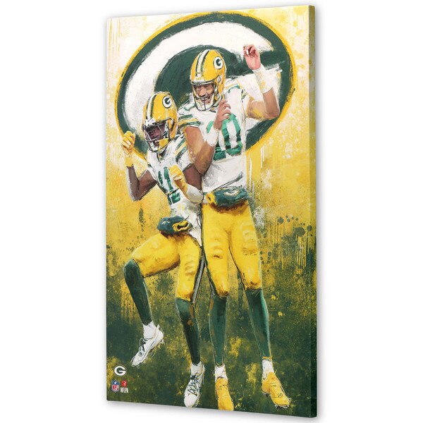 Green Bay Packers Jayden Reed & Jordan Love Artistic Graffiti Canvas ...