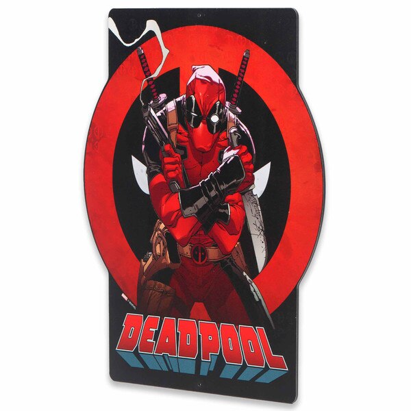 Marvel Deadpool Smoking Gun Metal Sign | Open Road Brands | Shop-ORB