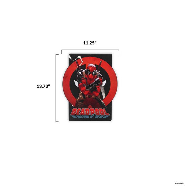 Marvel Deadpool Smoking Gun Metal Sign | Open Road Brands | Shop-ORB