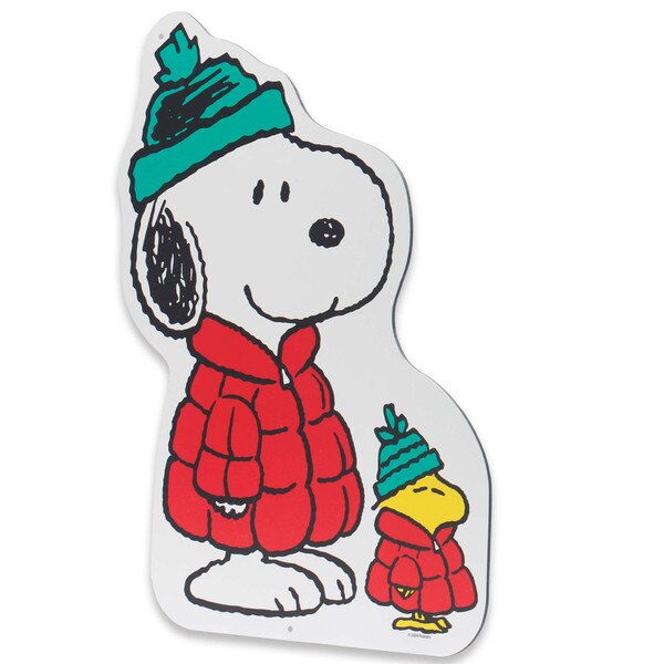 Peanuts Snoopy & Woodstock Winter Attire Metal Sign | Open Road Brands ...