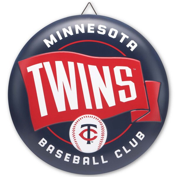 Minnesota Twins Baseball Club Waving Banner Round Button Metal Sign ...
