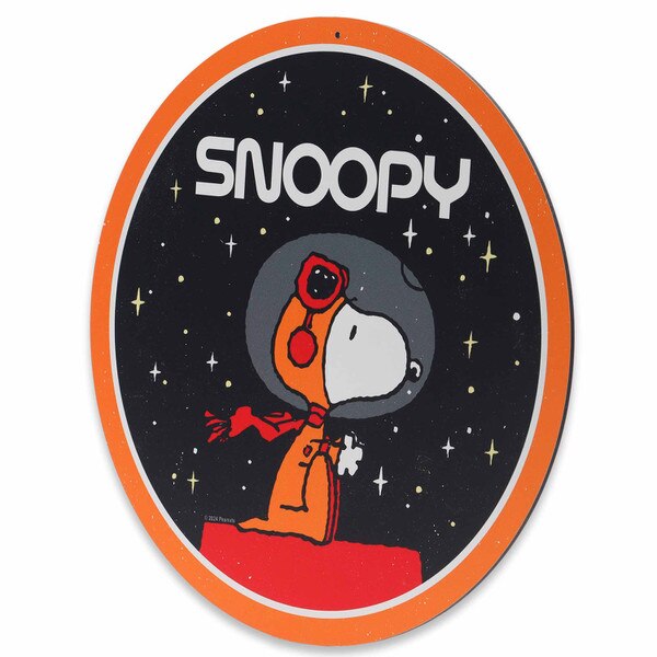 Peanuts Snoopy in Space Round Metal Sign | Open Road Brands | Shop-ORB